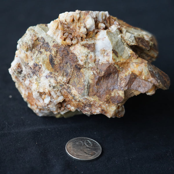 Victorian Goldfields Quartz Specimen – Hexagonal Crystals with Red, Br ...